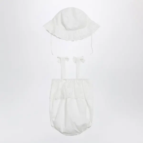 Chloé Cotton Romper And Hat Set