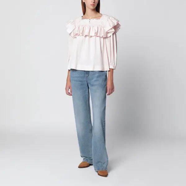 Chloé Cotton Ruffle Blouse