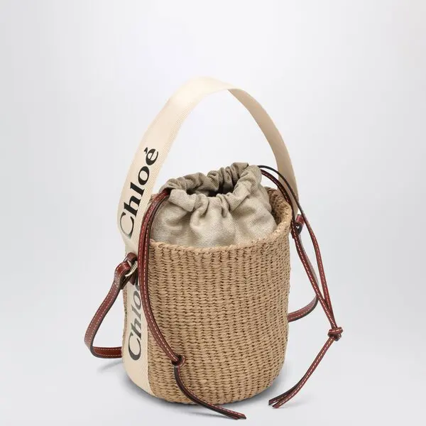 Chloé Small Woody Raffia Bucket Bag