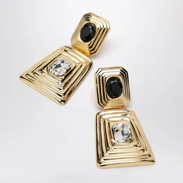 Alessandra Rich Crystal Embellished Dangle Earrings
