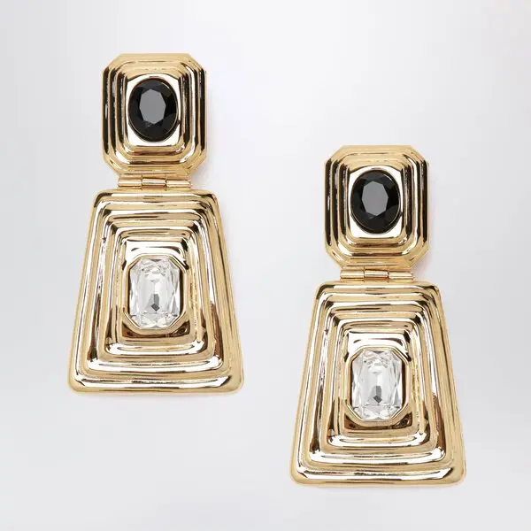 Alessandra Rich Crystal Embellished Dangle Earrings - Metal