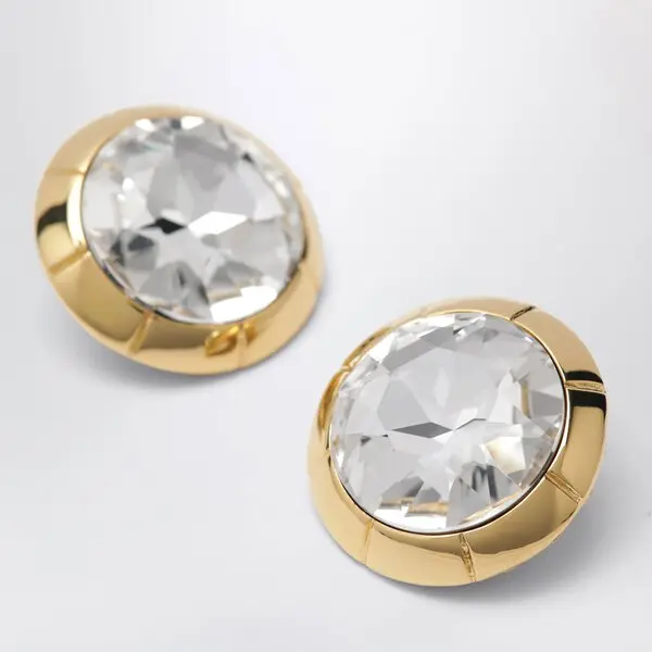 Alessandra Rich Round Crystal Clip-on Earrings - Metal