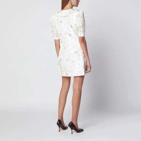 Alessandra Rich Floral Print Silk Mini Dress