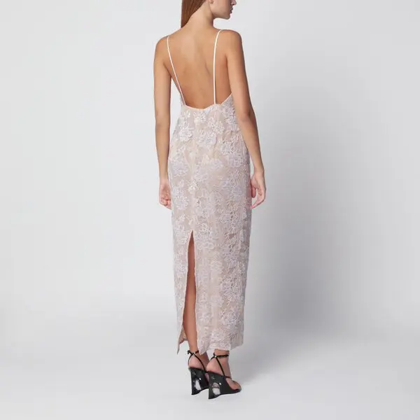 Alessandra Rich Lavender Lace Slip Dress