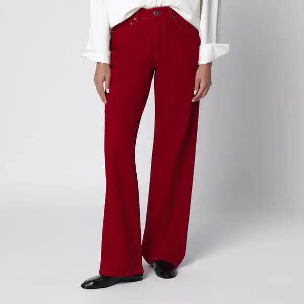AMI Paris Ruby Cotton Twill Jeans - Red