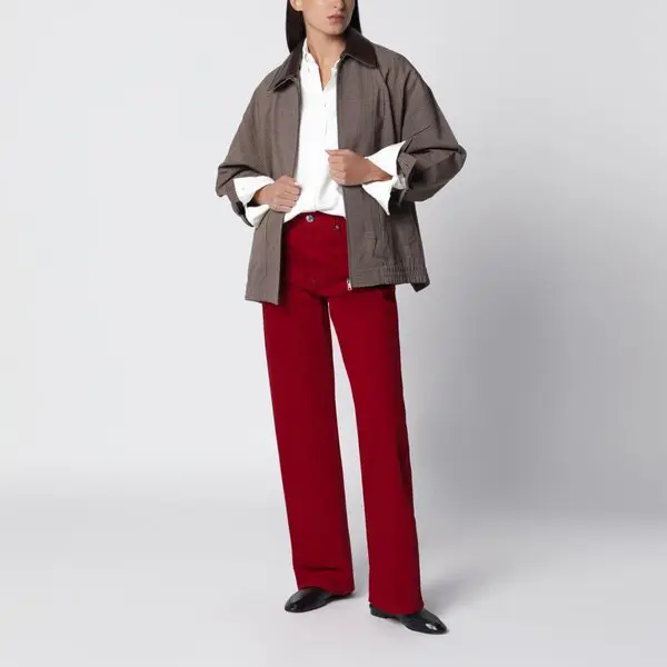 AMI Paris Ruby Cotton Twill Jeans - Red
