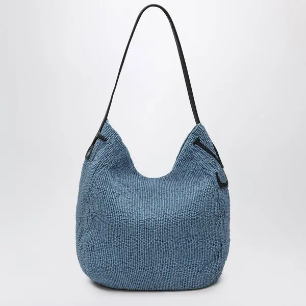 JW Anderson Small Bulb Bag In Blue Beads And Calf Leather