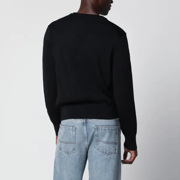 AMI Paris Wool Cardigan With Embroidered Logo