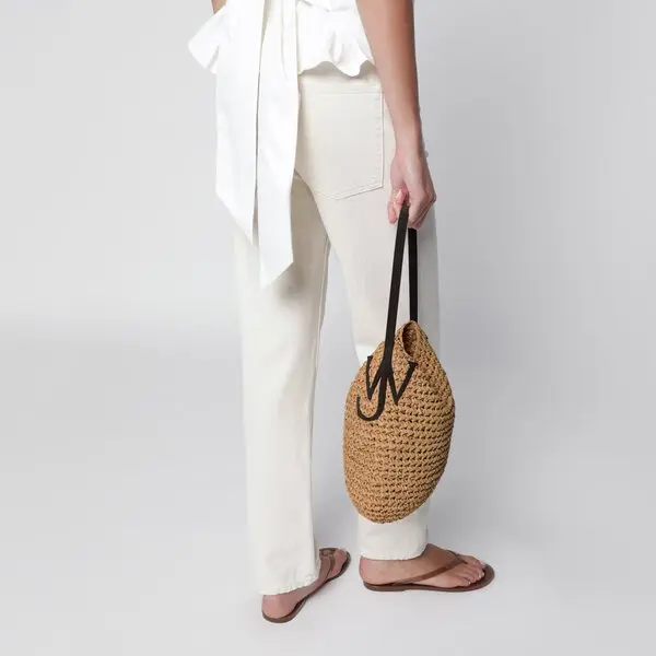 JW Anderson Large Bulb Bag In Natural Raffia