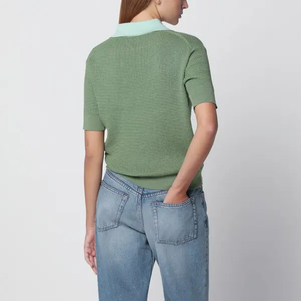 JW Anderson Cotton-blend Waffle-knit Polo Shirt - Green