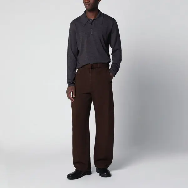LEMAIRE Wide-leg Cotton Denim Trousers With Belt