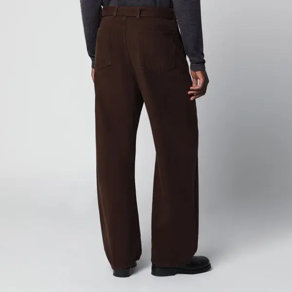 LEMAIRE Wide-leg Cotton Denim Trousers With Belt