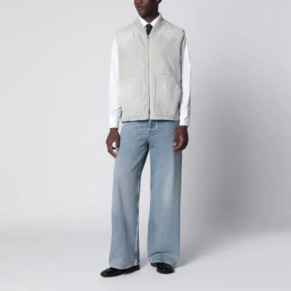 MAISON MARGIELA Cotton Canvas Vest With Paint Effect - Grey