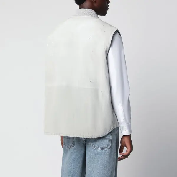 MAISON MARGIELA Cotton Canvas Vest With Paint Effect - Grey