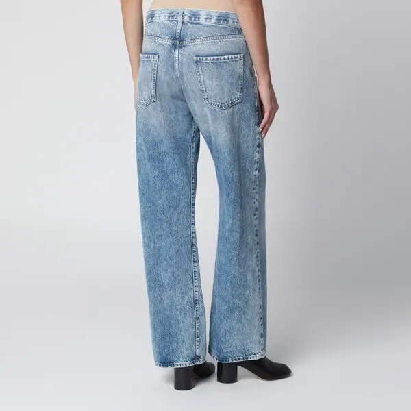 MAISON MARGIELA Light Washed Blue Jeans With Contrasting Insert Pocket Details - Light Blue
