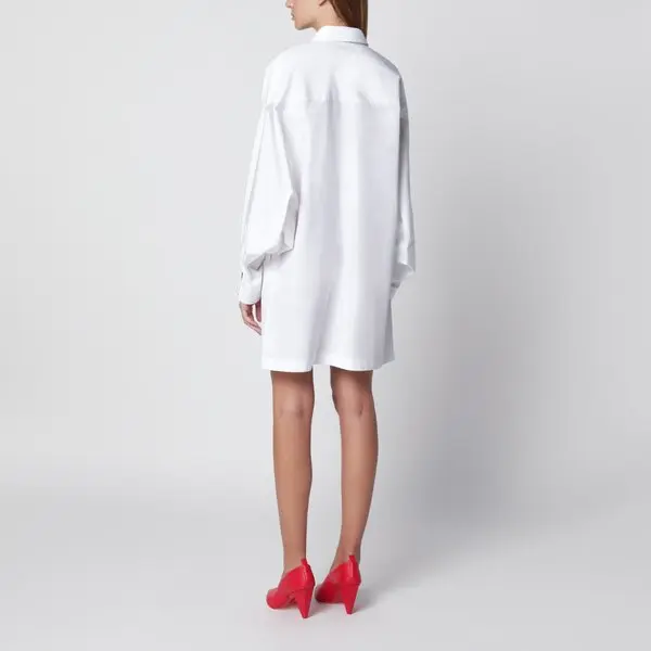 Loewe Cotton Poplin Batwing Sleeve Shirt Dress - White