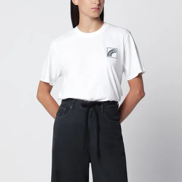 MAISON MARGIELA Cotton Jersey T-shirt With Graphic Prints - White