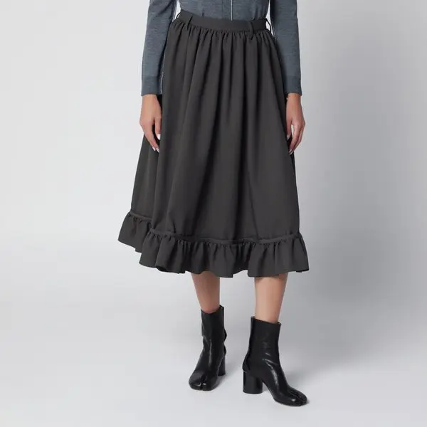 MAISON MARGIELA Ruffled Flounce Hem Midi Skirt