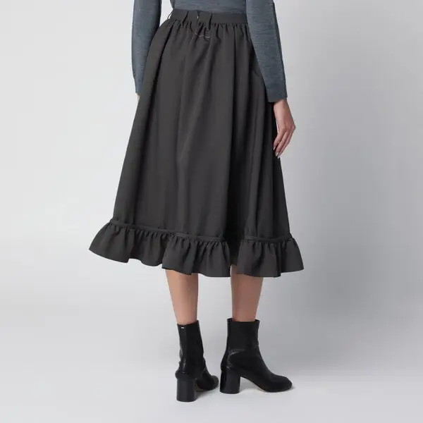 MAISON MARGIELA Ruffled Flounce Hem Midi Skirt