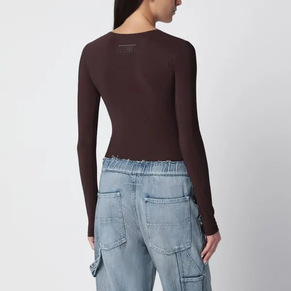 MAISON MARGIELA Long Sleeve Bodysuit - Brown