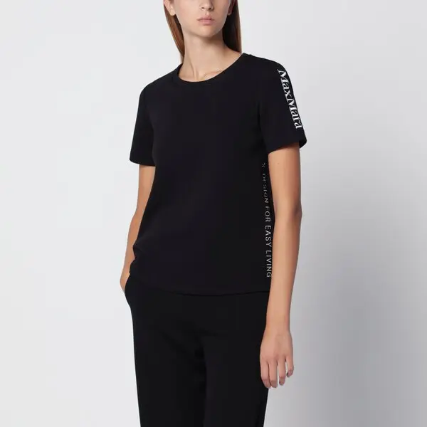 Max Mara Cotton-blend T-shirt With Embroidered Logo