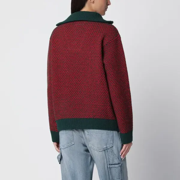 MAISON MARGIELA Geometric Jacquard Knit Sweater - Green