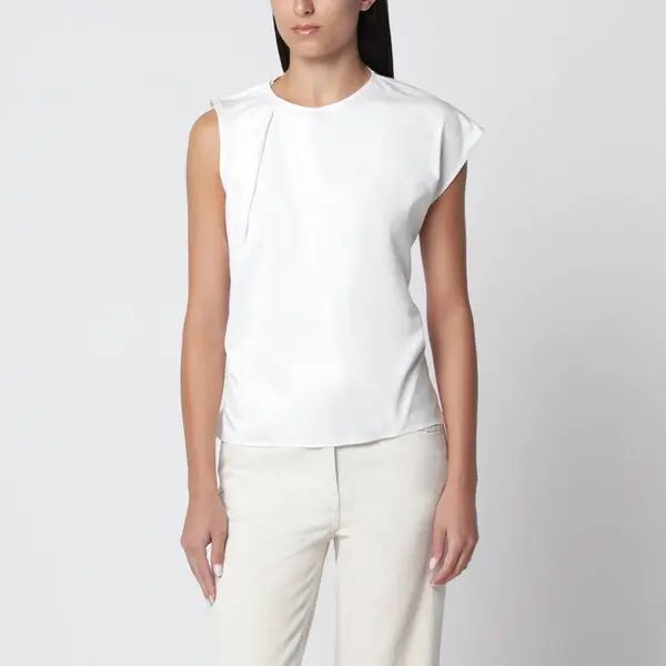 JW Anderson Ivory Cotton Top With Self-tie Back Strap - White