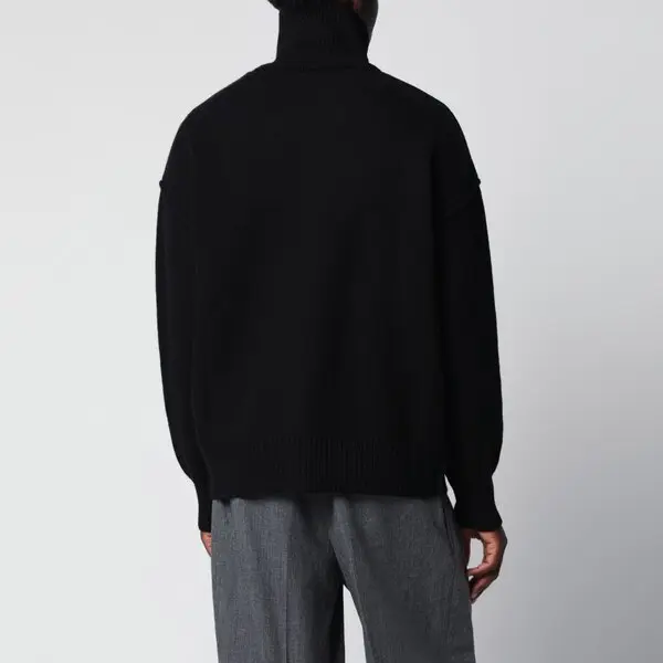 AMI Paris Wool Turtleneck Sweater With De Coeur Logo