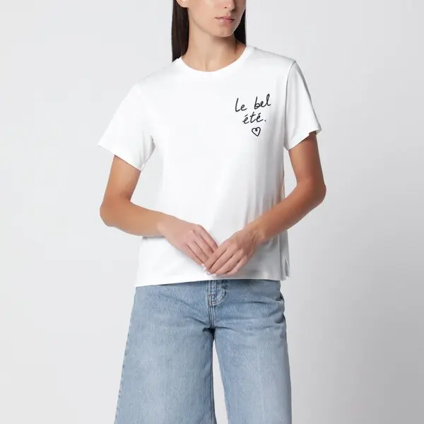 Max Mara Cotton Jersey T-shirt With Embroidered Graphic