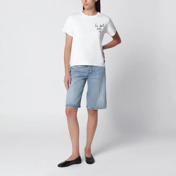 Max Mara Cotton Jersey T-shirt With Embroidered Graphic