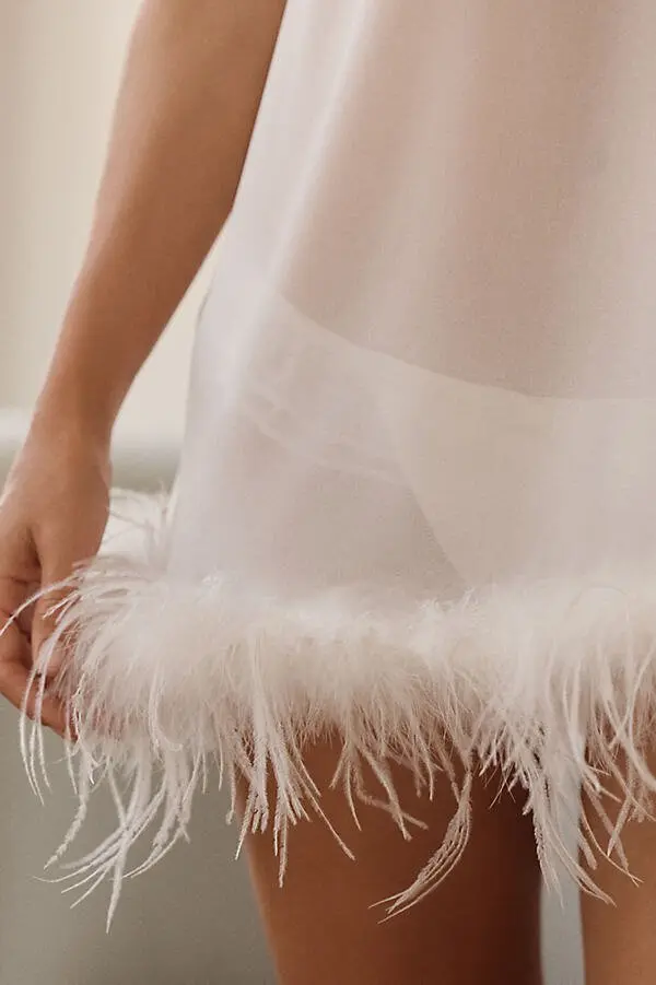HUTCH Sheer Chiffon Feather Chemise