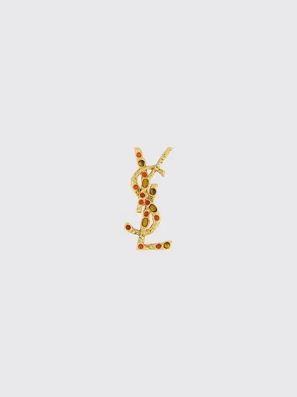 Saint Laurent Monogram Jewel Brooch In -tone Brass - Gold