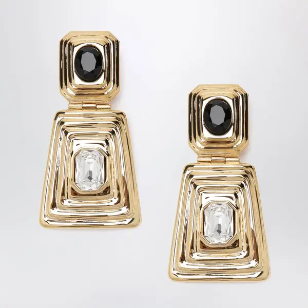 Alessandra Rich Embellished Crystal Clip-on Earrings - Silver