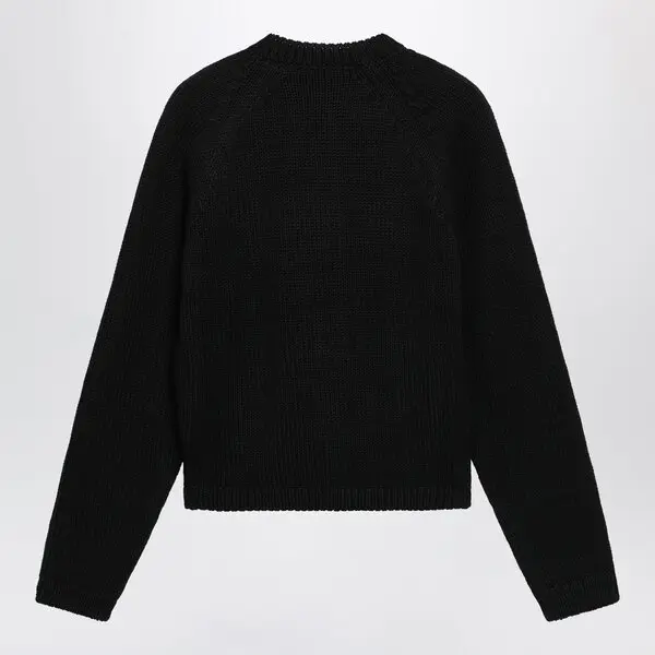 TOTEME Organic Cotton Cardigan With Hammered Metal Buttons - Black