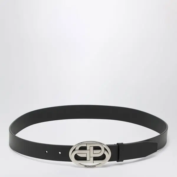 Balenciaga Leather Oval Bb Belt