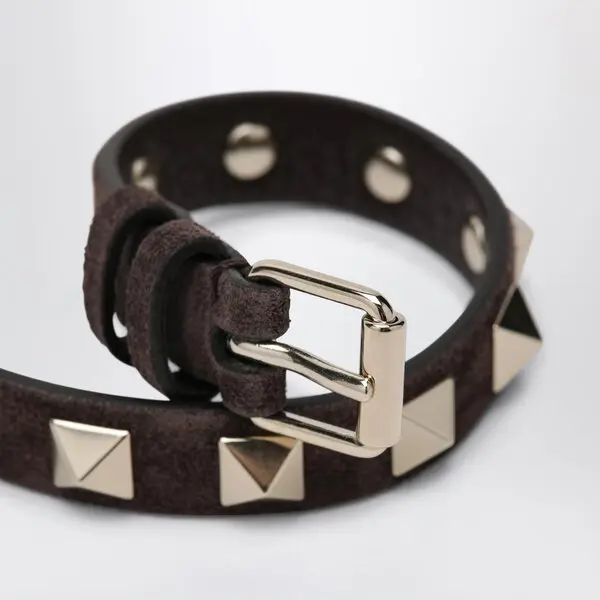 Valentino Garavani Rockstud Suede Bracelet - Brown