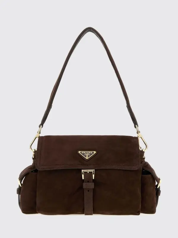 Prada Suede Shoulder Bag - Brown