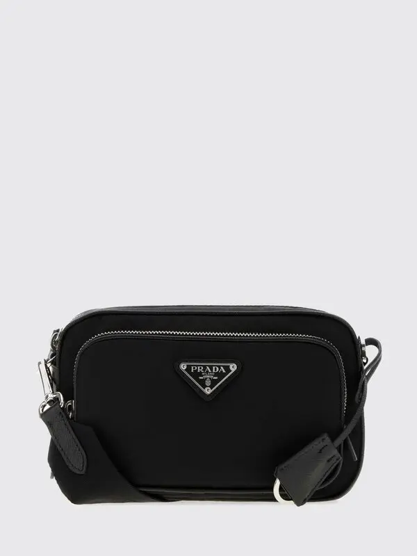 Prada Crossbody Bag With Logo Detail - Black