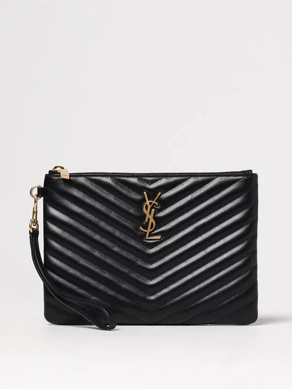 Saint Laurent Quilted Clutch - Black