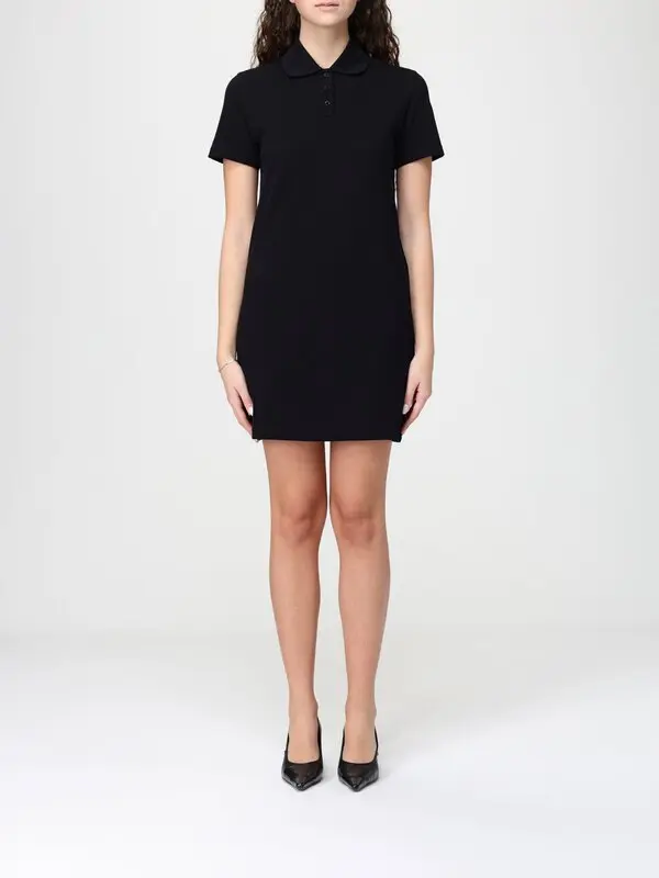 Saint Laurent Short Sleeve Polo Dress - Black