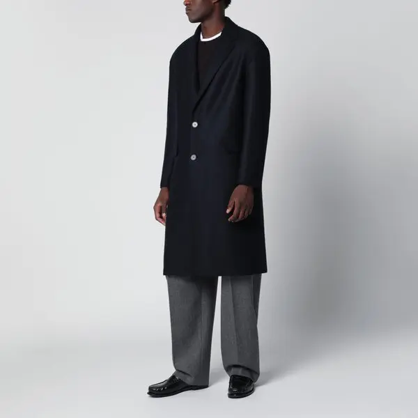 Harris Wharf London Single-breasted Virgin Wool Coat - Blue
