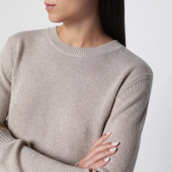 LISA YANG Crewneck Sweater In Cashmere - Cream