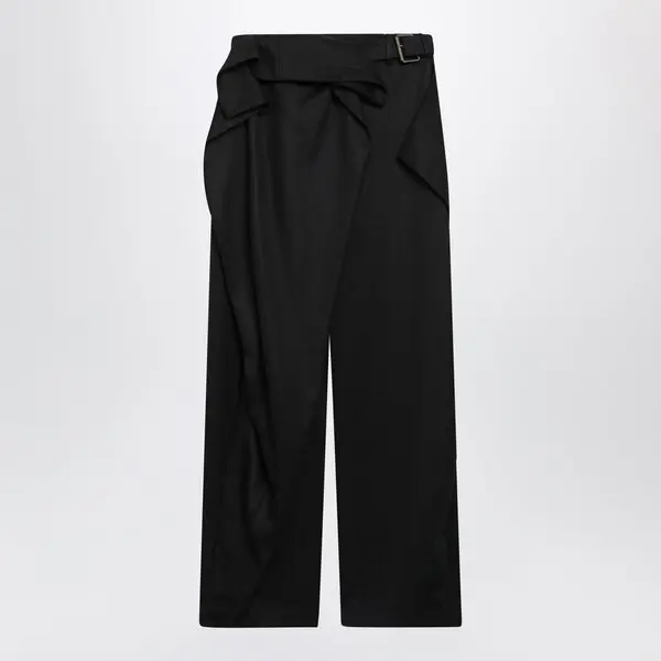 JW Anderson Wool Trousers With Turned-up Waist - Black
