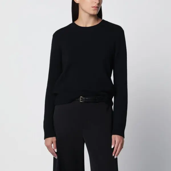 LISA YANG Mable Crewneck Cashmere Sweater - Black