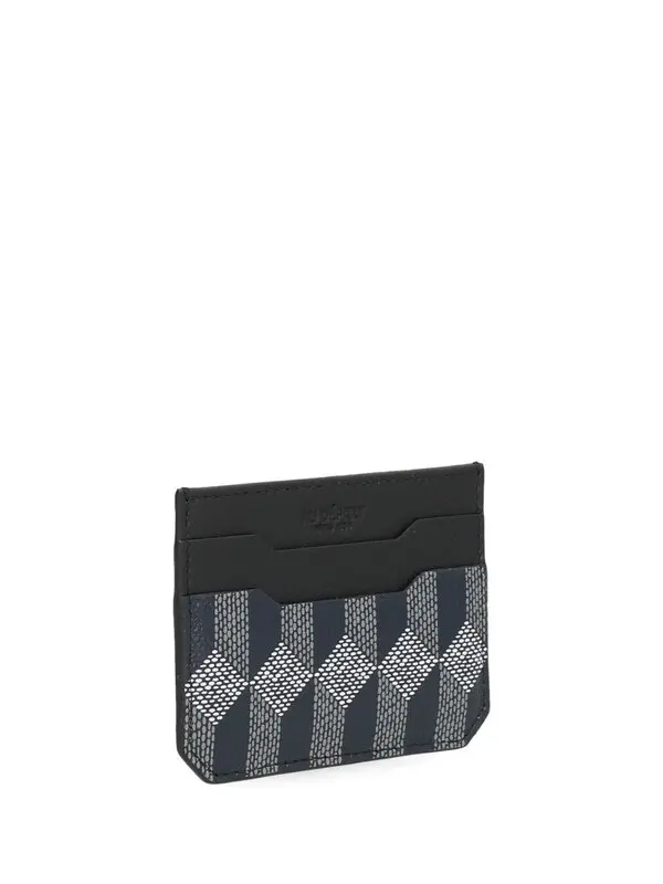 AU DEPART Printed Leather Card Holder - Blue
