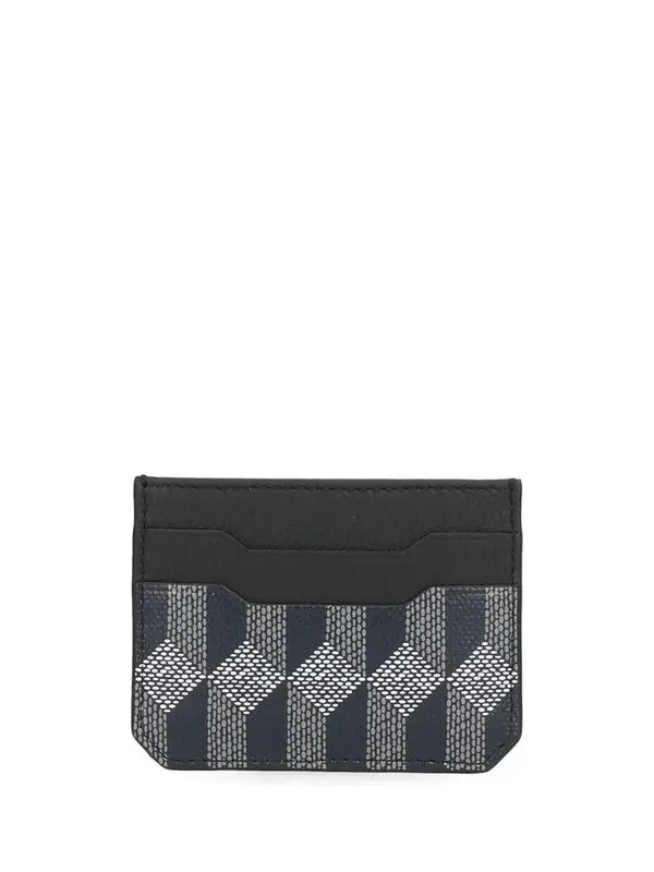 AU DEPART Printed Leather Card Holder - Blue