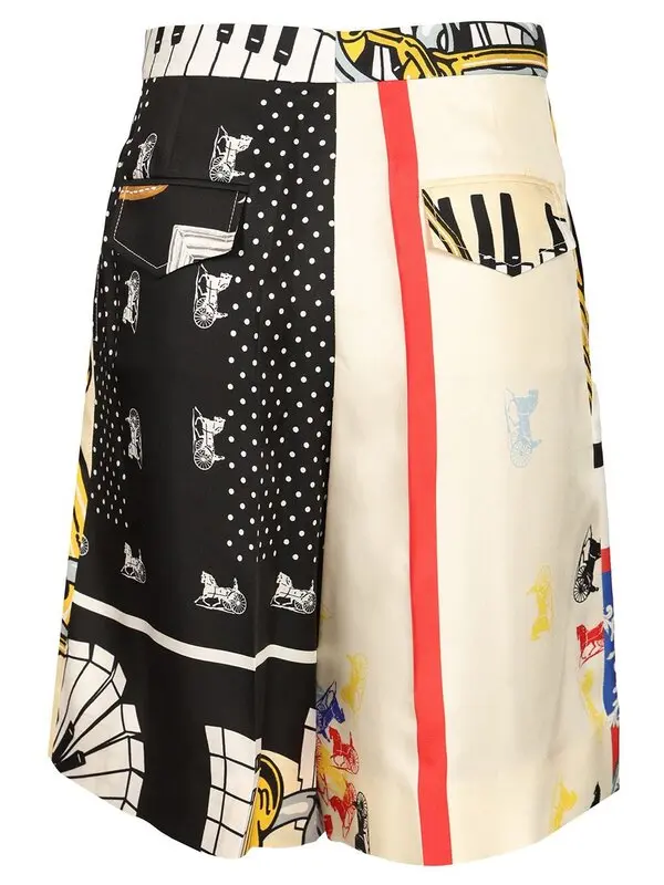 Celine Printed Silk Twill Wide-leg Shorts