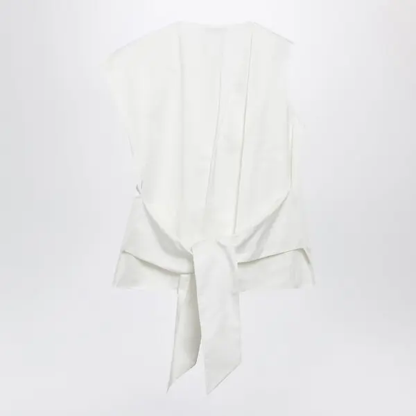 JW Anderson Ivory Cotton Top With Self-tie Back Strap