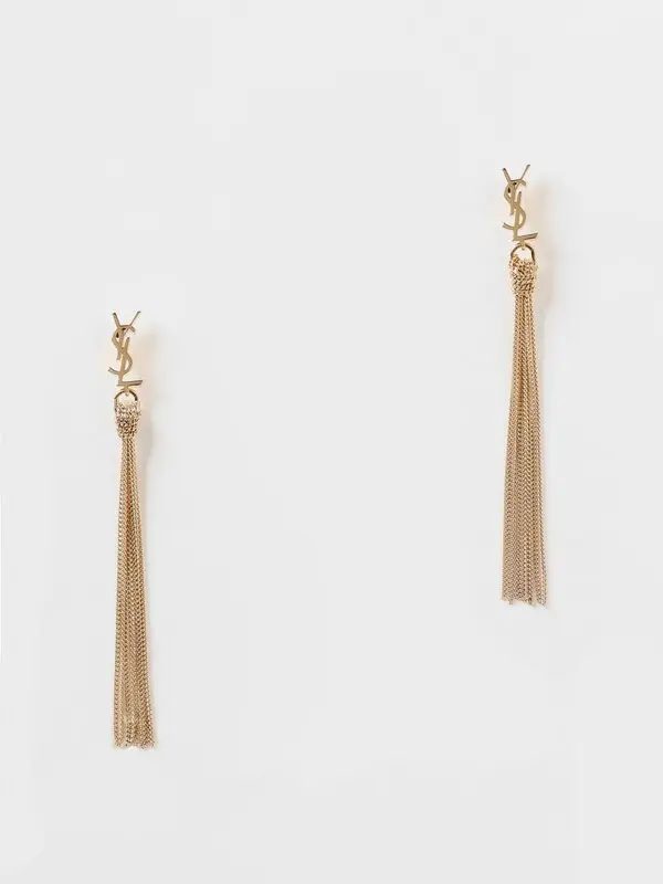 Saint Laurent Brass Tassel Drop Earrings