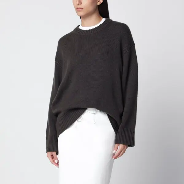 LISA YANG Noor Cashmere Crewneck Sweater - Gray